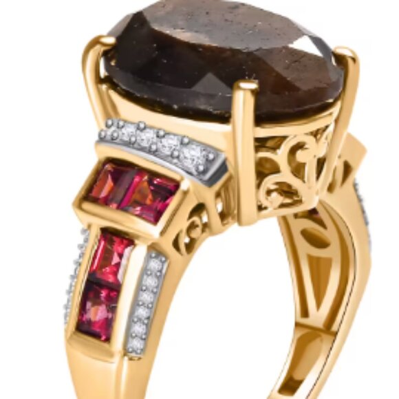 Jewelry | Zawadi Chocolate Sapphire And Multi Gemstone Ring | Poshmark